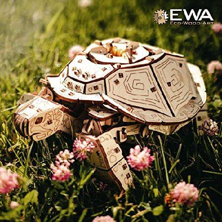3D Puzzles for Adults DIY Wooden Turtle Puzzle Model Kit with Wind-Up ...