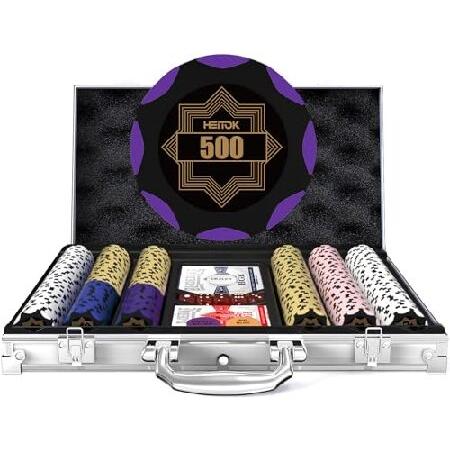 HEITOK Clay Poker Chip Set for Texas Hold’em, 300 PCS with ...