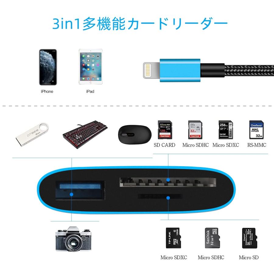 iPhone SD カードリーダー 3 in 1 Lightning ライトニング USB 3.0 OTGカメラアダプタ SDカードリーダー : Wonder-SHOP - 通販 ...