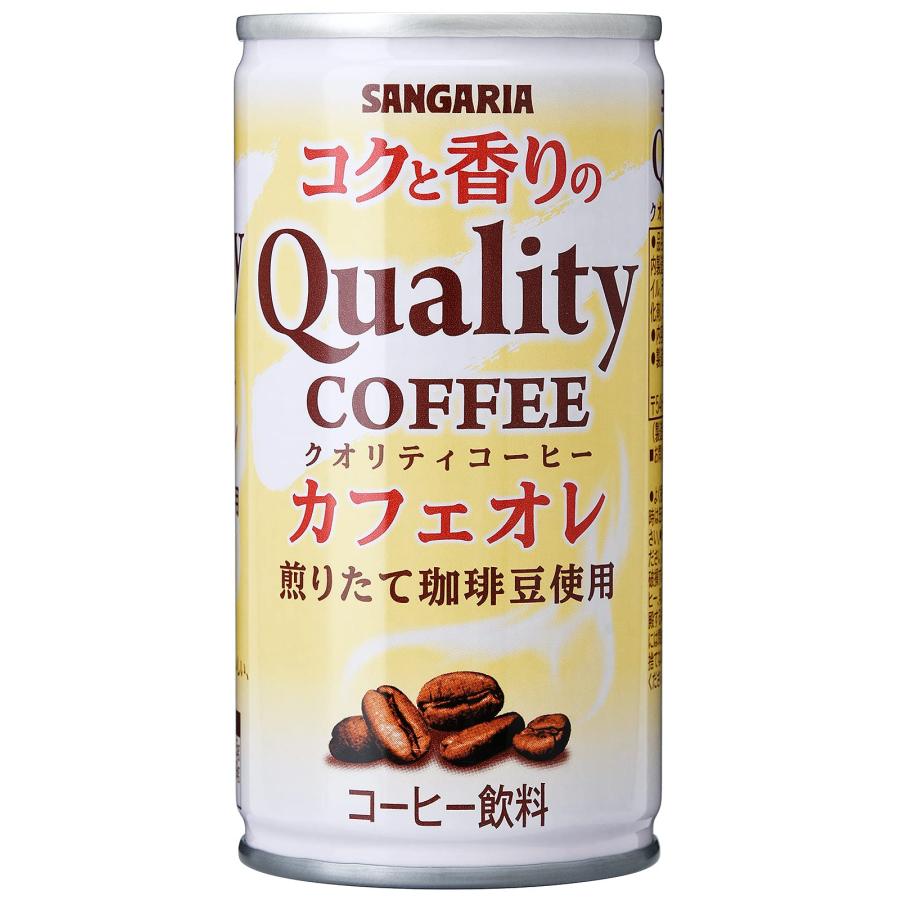 サンガリア コクと香りのクオリティコーヒー カフェオレ 185g ×30本 : Wonder-SHOP - 通販 - Yahoo!ショッピング
