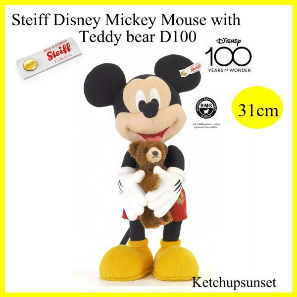 シュタイフ テディベア Steiff Mickey Mouse with Teddy Bear D100 ミッキーマウス ウィズ テディベア ...