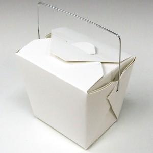 アメリカ製 元祖FOLD-PAK社 フードペイル#32 ハンドル付き 白無地 500個入り 907ml フードボックス 耐水耐油 汁物OK ...