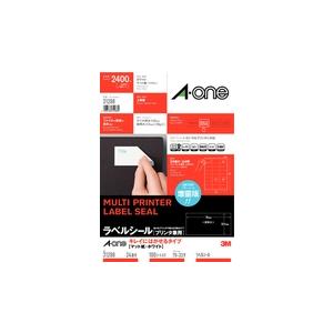 エーワン 31288 ラベルシール[プリンタ兼用] キレイにはがせるタイプ マット紙・ホワイト A4 24面 上下余白付 100シート ...