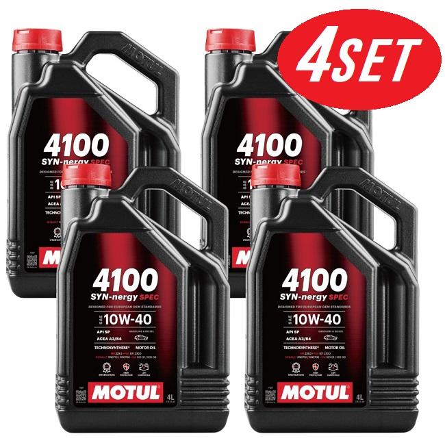 MOTUL（モチュール） 【お得な4本セット】113910 MOTUL 4100 SYN-NERGY SPEC 10W40 4L 化学合成 1 ...