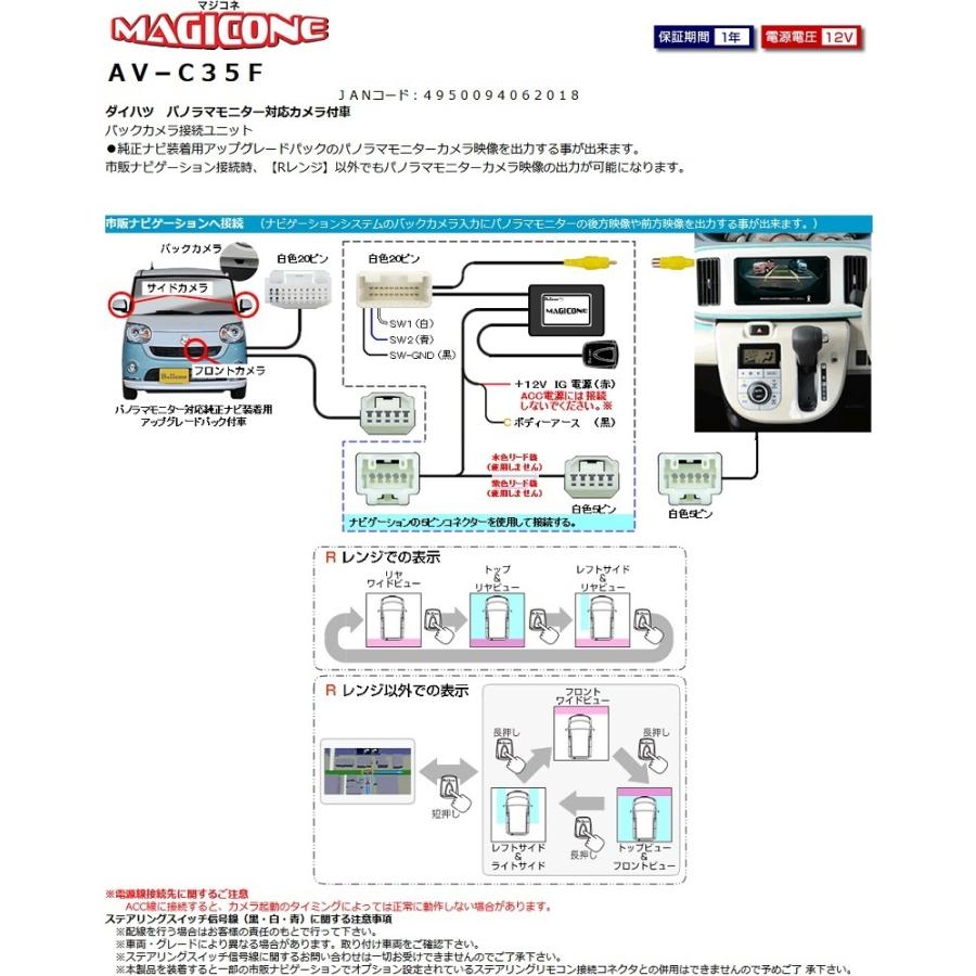 【あす楽】AV-C35F bullcon ブルコン MAGICONE マジコネ バックカメラ接続ユニット フジ電機工業 : てんこ盛り ...