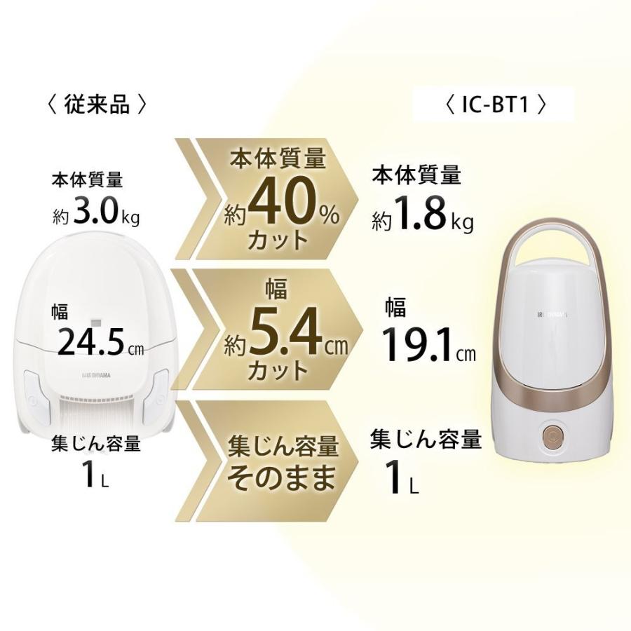 IC-BT1 アイリスオーヤマ 超軽量 紙パッククリーナー掃除機 軽量 紙パック式 :ic-bt1:てんこ盛り! - 通販 - Yahoo!ショッピング