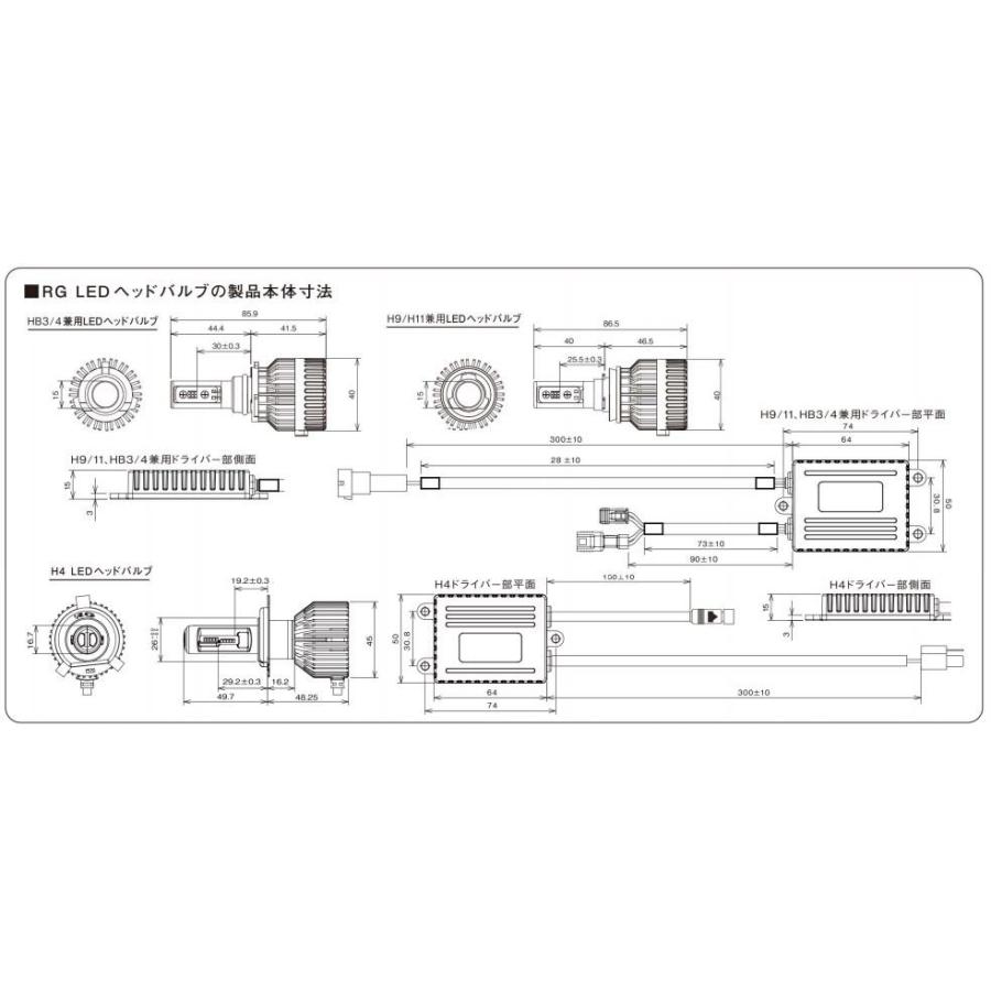 【送料無料】RGH-P721 POWER LED HEAD Bulb H9 H11 Hi Lo 切替タイプ 6500K RG Lighting System 純正交換LEDバルブ ...