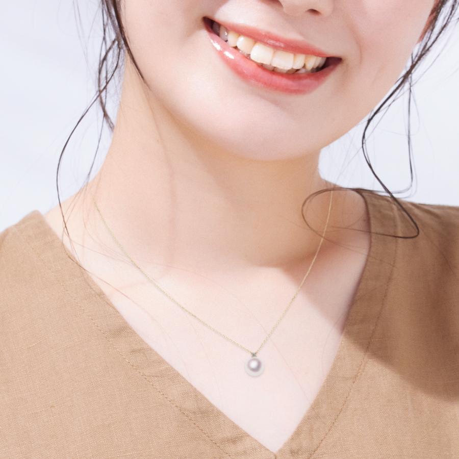 真珠 ペンダント K18PG 8.0mm ダイヤ0.03ct ネックレス 一粒 あこや アコヤ 宇和島 パール 誕生日 結婚記念日 人気 送料無料 プレゼント : 宇和島 天成真珠 - 通販 ...