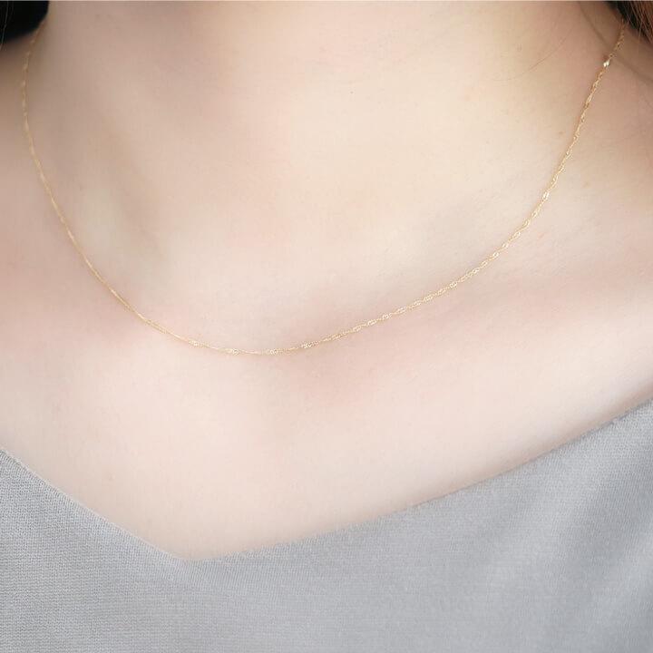 K18 18金 チェーン スクリューチェーン ネックレスチェーン 40cm 45cm 50cm 55cm 60cm 太さ0.6mm SNY-1035 : 天使の卵withLOVERS ...