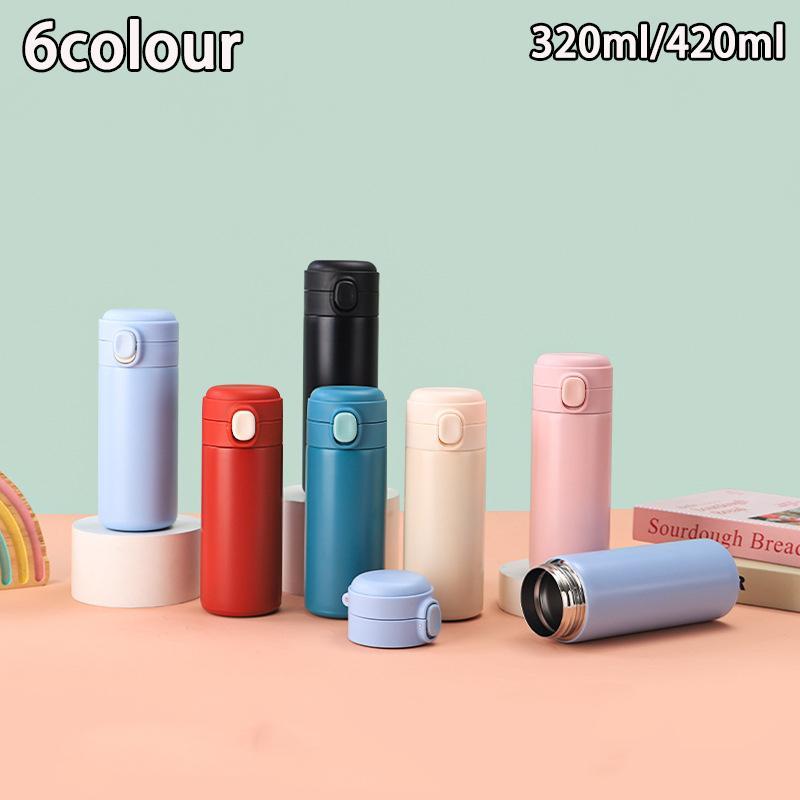 保温水筒ステンレスボトルコップレディース直飲みワンタッチ子供おしゃれ320ml/420ml可愛い旅行アウトドア便利通勤プレゼントマグボトル軽量保冷 : てんてん - 通販 - Yahoo!ショッピング