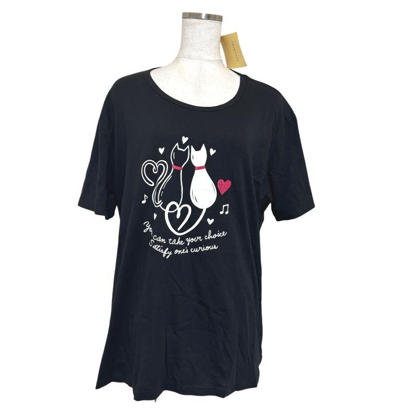 CECCHINI ベルーナ レディース 大きいサイズ 半袖Tシャツ 黒 香水プリント 4L :f-10363:リサイクルショップてんとうむし - 通販 - Yahoo!ショッピング