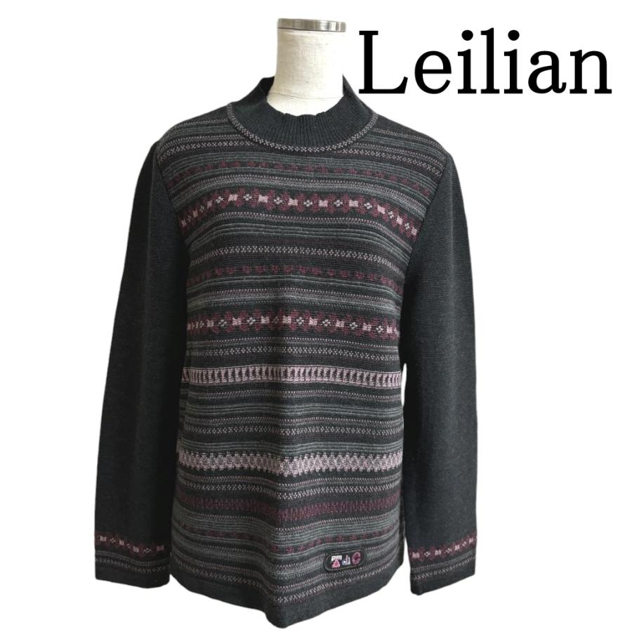 Leilian Leilian（レリアン）レディース ハイネックニット 長袖セーター ジャガード模様編み 13号 LL グレー : リサイクルショップてんとうむし - 通販 - Yahoo ...