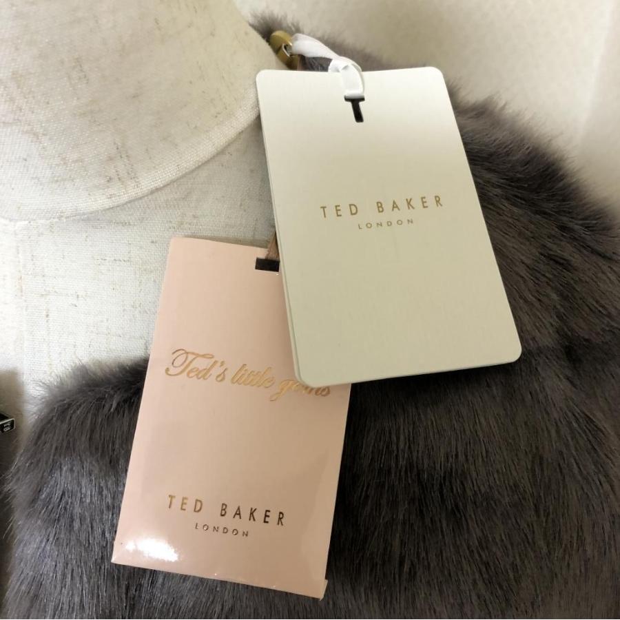 Ted Baker TED BAKER（テッドベーカー）レディース ファーコート ショートコート エコファー ノーカラー グレー ...