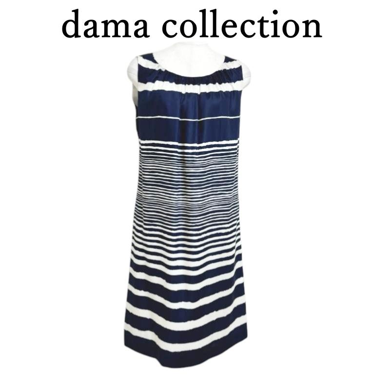 dinos DAMA collection ダーマコレクション 接触冷感 レディース ワンピース 夏 膝丈 ノースリーブ ネイビー ホワイト 13号 LL : リサイクルショップてんとうむし ...