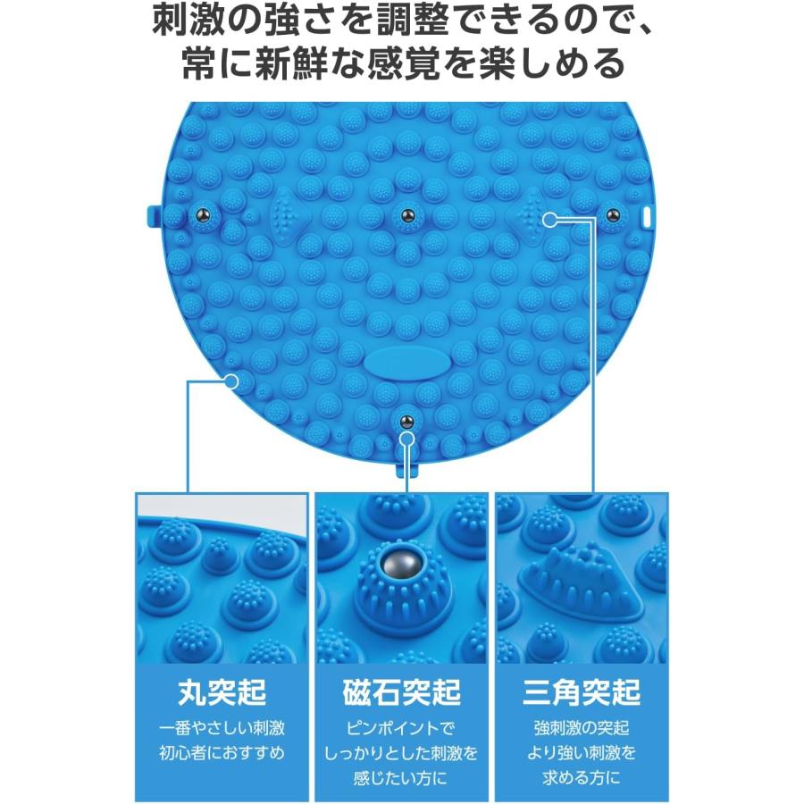 ECLEAR 足つぼマット 指圧マット 直径 34cm あんま ツボ押し 指圧代用器 ブルー HCF-FTM35BU 国内メーカー エレコム 公式店 : テスコム公式Yahoo!店 - 通販 ...