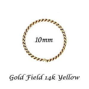 ゴールドフィルド 丸カン ツイスト 約10x0.76mm 切れ目なし リングパーツ 14Kイエロー /10個/ K14GF 14KGF 金具 fr13-14y :fr13-14y ...