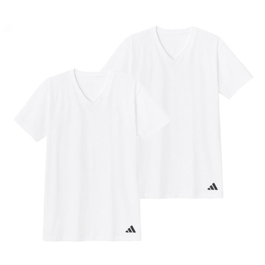 GUNZE アディダス adidas 半袖V首 2枚組 メンズ 肌着 Vネック シャツ 下着 インナー グンゼ APB7152 M-LL : ふくや-HappyClothesStore ...