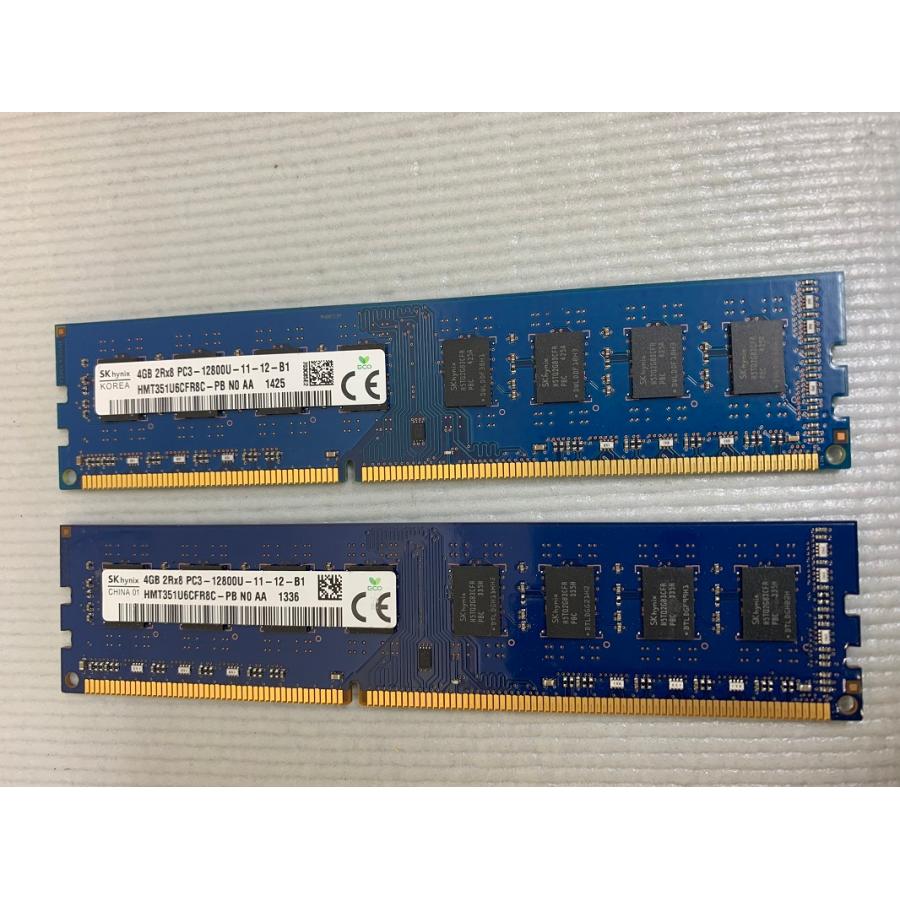 SK HYNIX 2Rx8 PC3-12800U 4GB 2枚組 1セット 8GB DDR3 デスクトップ用 メモリ DDR3-1600 ...