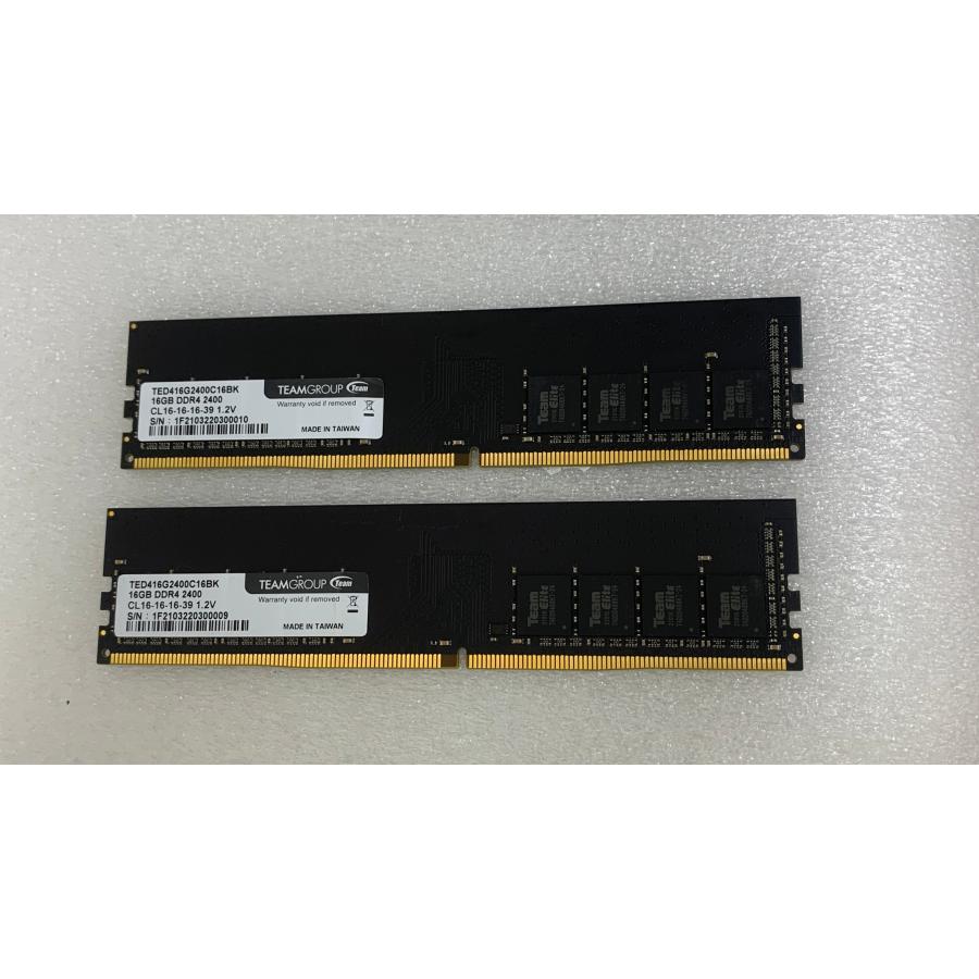 Team Group TEAMGROUP PC4-2400 DDR4-2400 (DDR4-19200) DDR4 16GB 2枚で 32GB デスクトップ用メモリ DESKTOP RAM ...