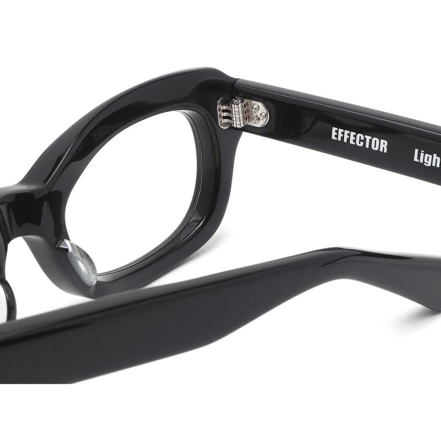 EFFECTOR エフェクター メガネ 紫外線カットレンズセット Lightnin' BK 47サイズ ライトニン 8mm 肉厚 ウェリントン ダテメガネ made in Japan 日本製 ...