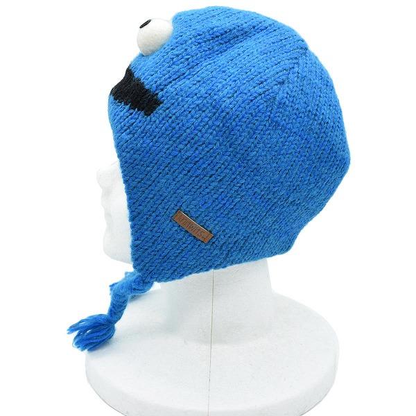 SESAME STREET（セサミストリート） ニット帽 子供 キッズ ジュニア ニットウィッツ knitwits クッキーモンスター ブルー ...