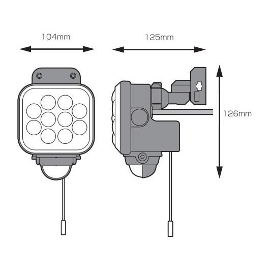 RITEX 12W×1灯 フリーアーム式LEDセンサーライト（常時点灯可） LED-AC1012 : セキュリティ王 ヤフー店 - 通販 ...