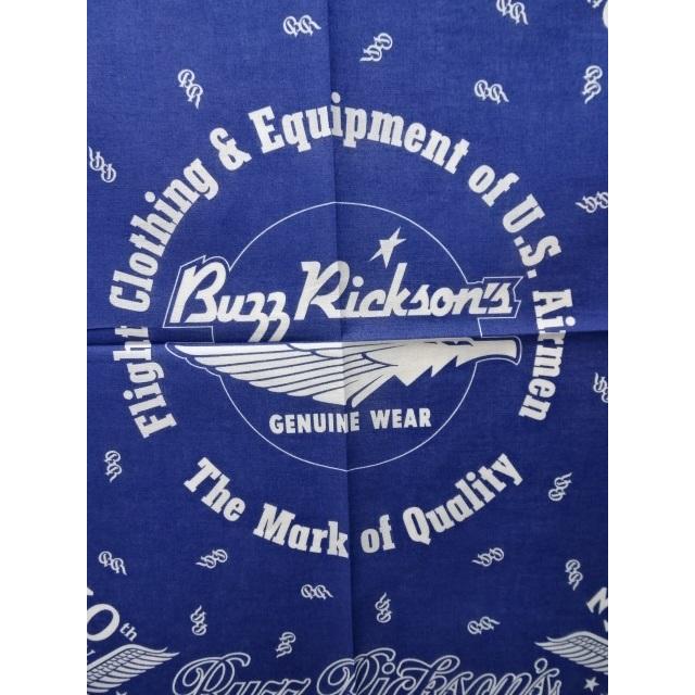 BUZZ RICKSON'S バズリクソンズ 30th ANNIVERSARY BANDANA BR02761-125 BLUE 記念アイテム ...
