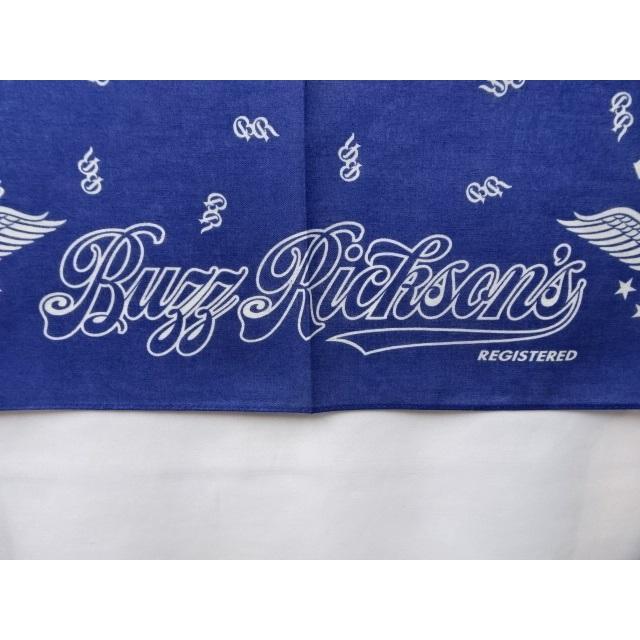 BUZZ RICKSON'S バズリクソンズ 30th ANNIVERSARY BANDANA BR02761-125 BLUE 記念アイテム ...