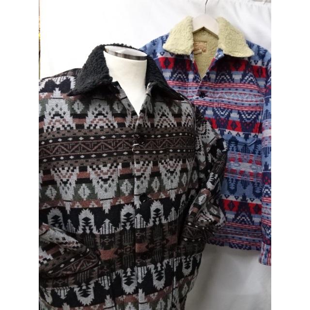 SUGAR CANE シュガーケーン NATIVE AMERICAN WOOL JACQUARD WORK COAT BOA LINING SC15651 ブランケット ボア 尾州 ネイティブ ...