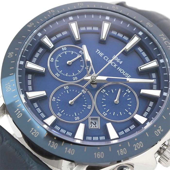 THE CLOCK HOUSE ザ・クロックハウス MBC1003-BL2B ビジネスカジュアル メンズ 腕時計 ソーラー 紺革ベルト ブルー ...