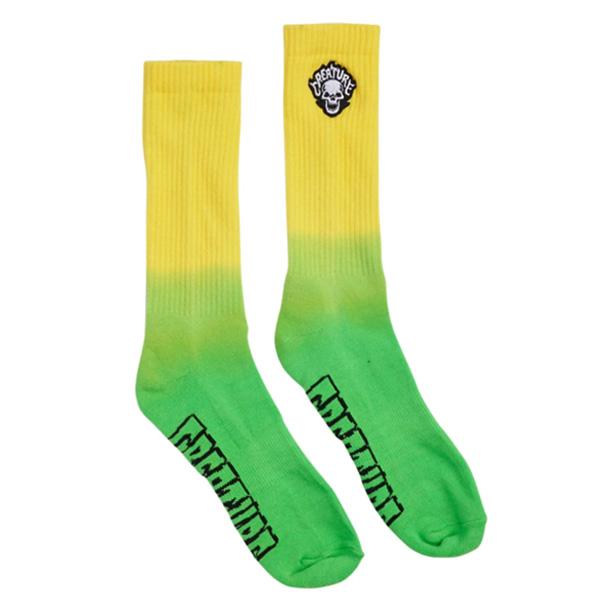 CREATURE ソックス CREATURE Bonehead Flame Mens Creature Socks（Yellow/Green ...