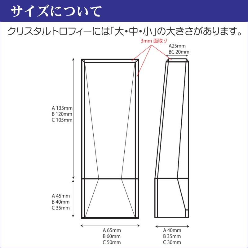 名入れ クリスタル トロフィー CR-34(大) 社内表彰 取引先表彰 感謝状 表彰状 永年勤続 退職祝い 退職記念 退任記念 勇退記念 送料 ...