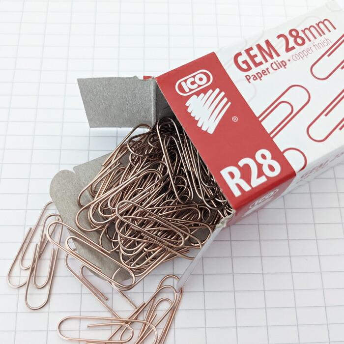 ICO イコ GEM Paper Clip 28mm ペーパークリップ Copper finish：100個入 かわいい おしゃれ 文房具 ...