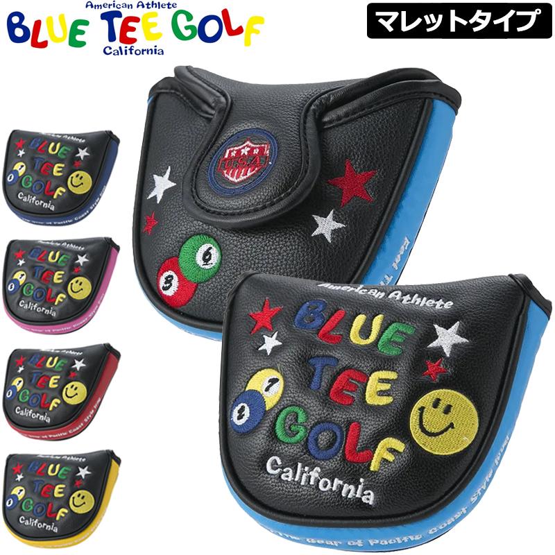 BLUE TEE GOLF ブルーティーゴルフ パターカバー マレット型 スマイル＆ピンボール ブラック BTG-PC002 メール便発送 Blue Tee Golf California ...