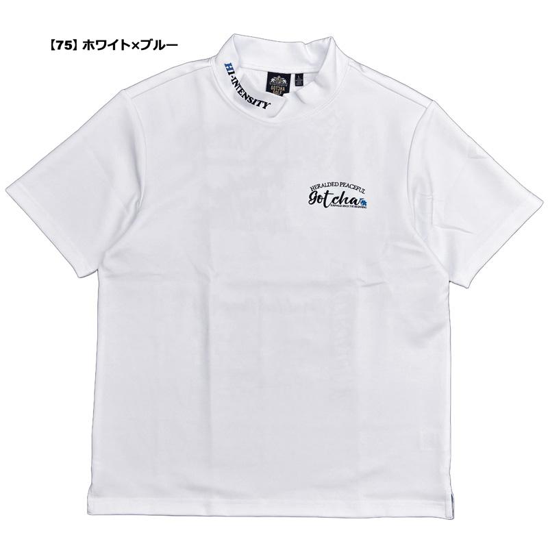 GOTCHA GOLF ガッチャゴルフ 2025 メンズ モックネック 半袖Tシャツ スムース ツートーンロゴ 252GG1001 25SS ゴルフウェア トップス モックシャツ APR1 ...