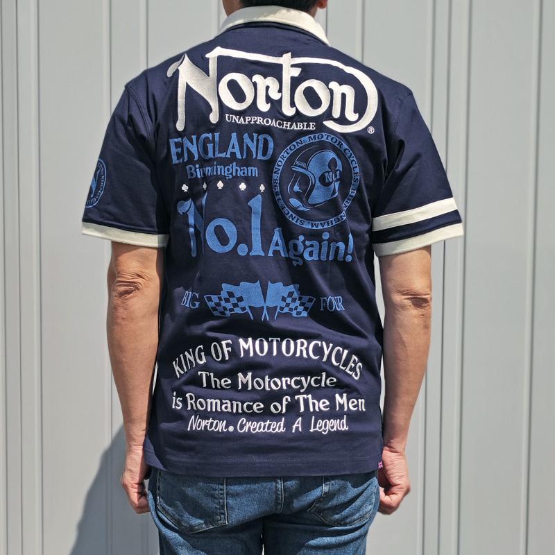 SALE特価 ノートン 半袖 ポロシャツ 232N1231 No.1 刺繍 Norton 3SS2 半そで メンズ ファッション バイカー APR1 : ntwrn232n1231-spsl ...