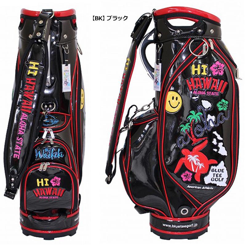 BLUE TEE GOLF（ブルーティーゴルフ） 9型 HI HAWAII エナメル キャディバッグ BTG-CB020 SCBR Blue ...