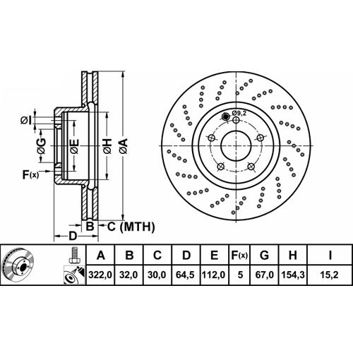 ベンツ純正ブレーキローター フロントEクラス W212セダン E250/E300/E300 4MATIC/E350/E220ブルーテック ...