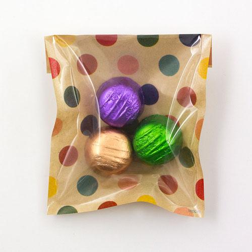 ミドリ ラッピングバッグ 片面透明袋S マルチドット 18751 ラッピン グ 片面透明 プレゼント ギフト 袋 バレンタイン :18751 ...