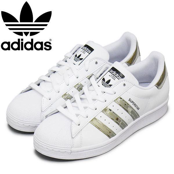 SUPERSTAR adidas (アディダス) FW3915 W スーパースター レディース スニーカー フットウェアホワイトxシルバー ...