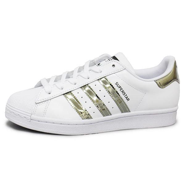 SUPERSTAR adidas (アディダス) FW3915 W スーパースター レディース スニーカー フットウェアホワイトxシルバー ...