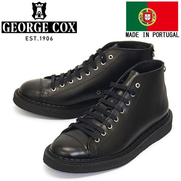 GEORGE COX (ジョージコックス) UTILITY MONKEY BOOT ラバーソール レザーシューズ 040 BLACK ...