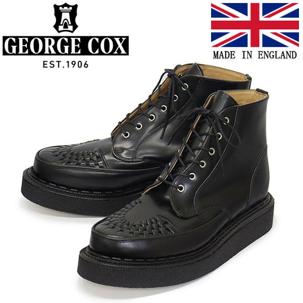 GEORGE COX (ジョージコックス) SKIPTON EYELET BOOT 13667 V ラバーソール レザーブーツ 040 BLACK : THREE WOOD ヤフー店 - 通販 ...