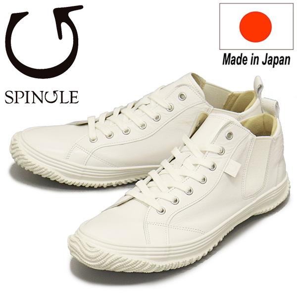 SPINGLE (スピングル) SP-442 カンガルーレザーサイドゴアスニーカー 日本製 82White/White SP012 : sp ...