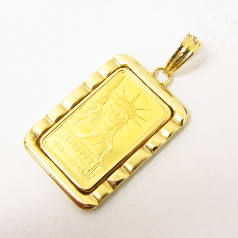 純金 K24 リバティ 10g メンズ レディース ペンダントトップ クレジットスイス 自由の女神 コイン 金貨 ヘッド チャーム イエローゴールド AC24760 : n-160 ...