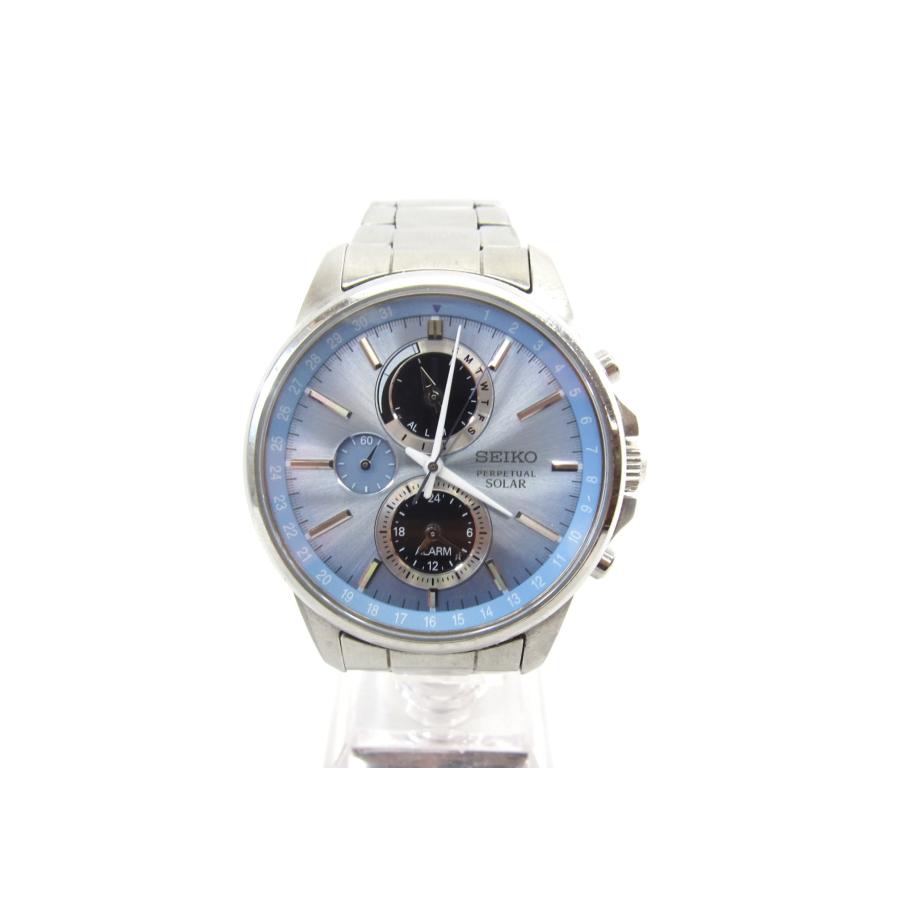 SEIKO セイコー ソーラー V198-0AC0 ブルー ウォッチ 腕時計 SEIKO セイコー ソーラー V198-0AC0 ブルー ウォッチ 腕時計