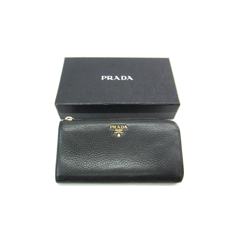 PRADA プラダ L字ファスナー ウォレット 黒 長財布 ∠UP3978 : スリフト - 通販 - Yahoo!ショッピング