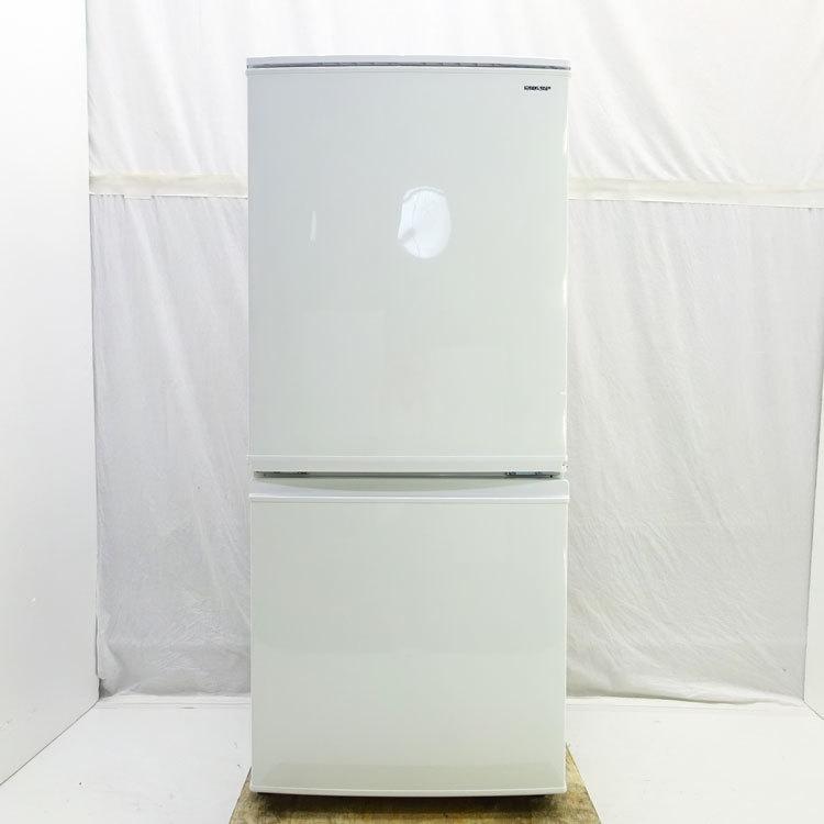 SHARP 【中古】【設置込み】シャープ 137L 2017年製 単身用2ドア冷凍冷蔵庫 SJ-DA14D-W 一人暮らし/新生活/小さい/白/つけかえドア ★通常2〜4営業日以内に発送★ ...
