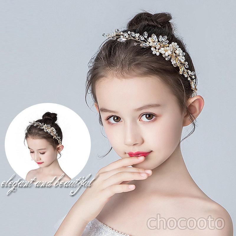 ヘアアクセサリー ヘッドドレス 子供 髪飾り キッズ 花パール ラインストーン かんざしタイプ ティアラ カチューシャ 発表会 ピアノ フォーマル : ちびポコ3ストア - 通販 ...