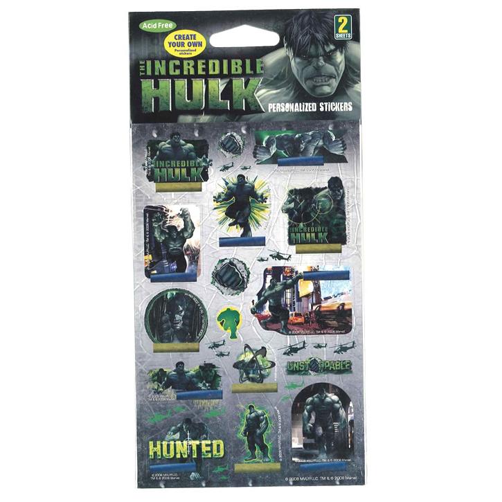 MARVEL (マーベル) Hulk（ハルク）2シート入り ステッカー シール : TICKTACK 旭川 - 通販 - Yahoo!ショッピング